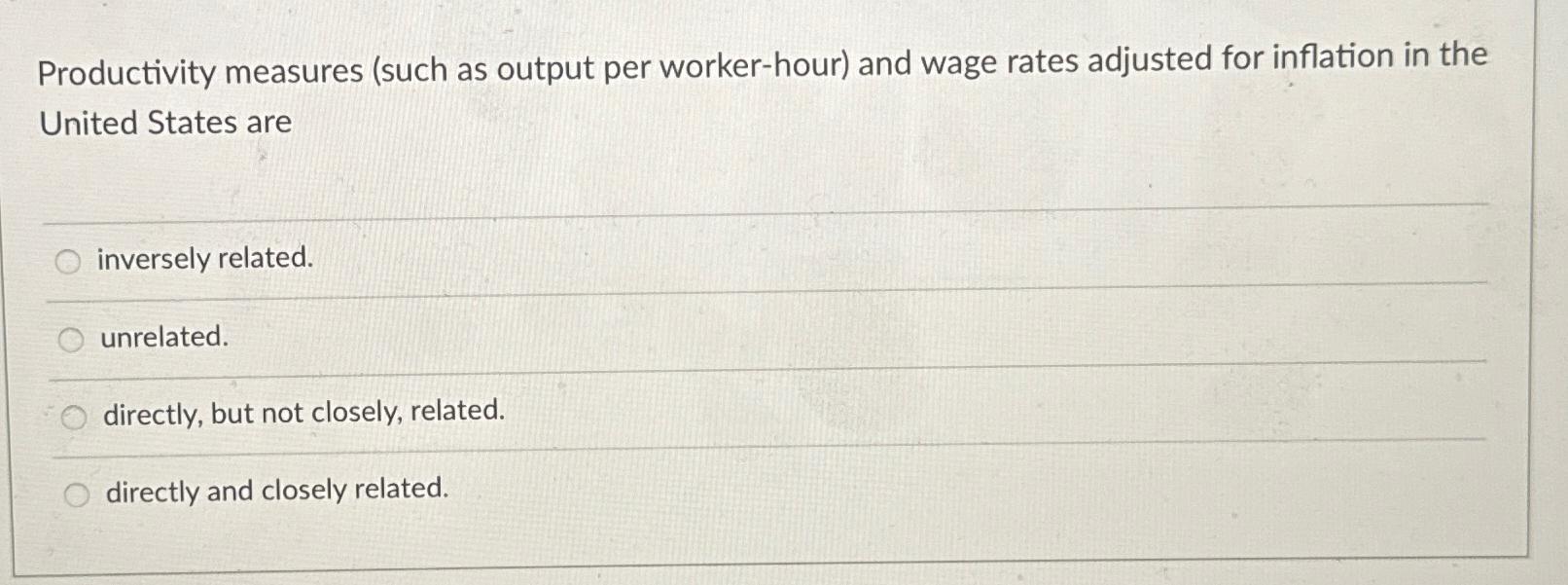 Solved Productivity measures (such as output per | Chegg.com