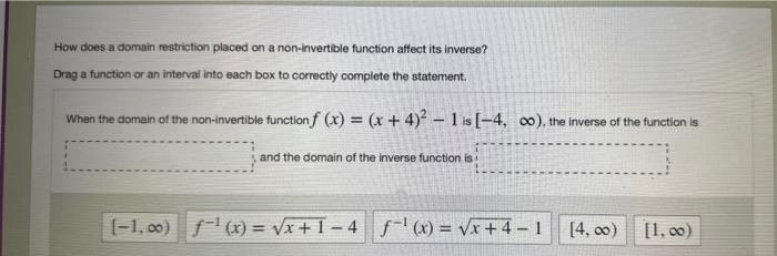 Solved How does a domain restriction placed on a | Chegg.com