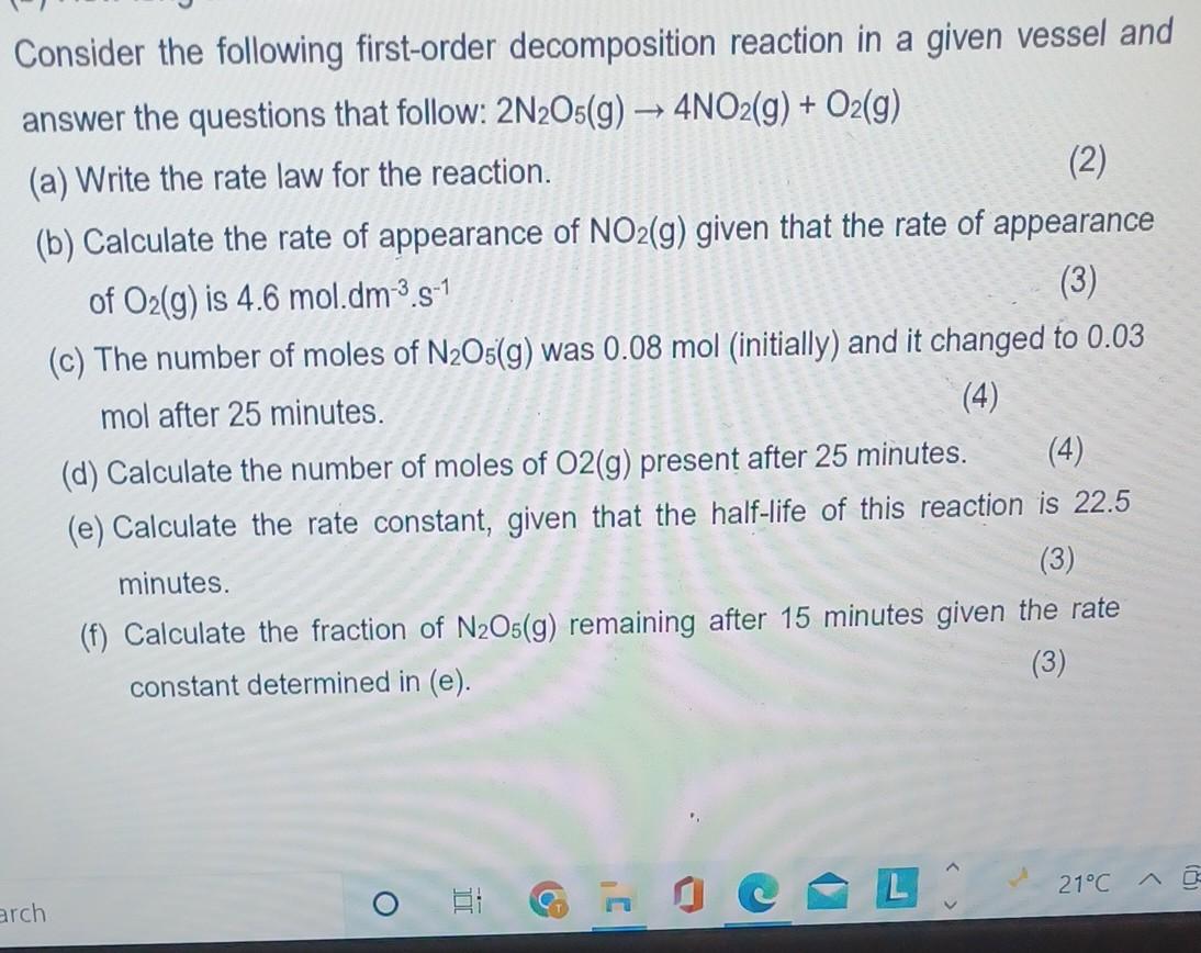 Solved Consider the following first-order decomposition | Chegg.com