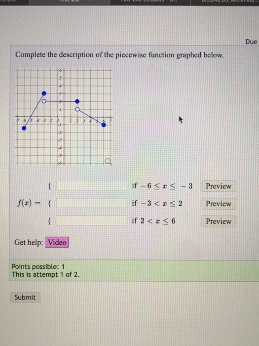 Solved Complete the description of the piecewise function | Chegg.com