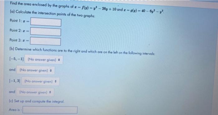 Solved Find the area enclosed by the graphs of | Chegg.com
