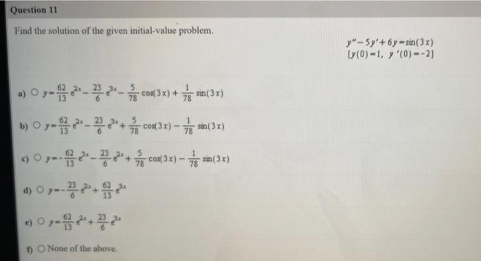 Solved Find the solution of the given initial-value problem. | Chegg.com