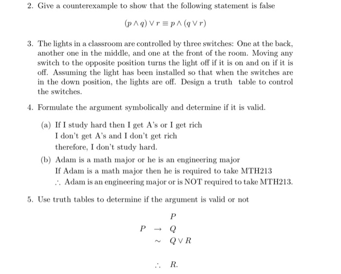 Solved 2. Give a counterexample to show that the following | Chegg.com