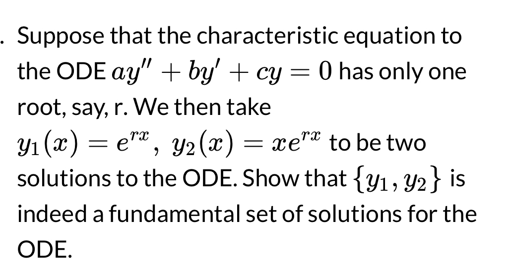 Solved Suppose that the characteristic equation to the ODE | Chegg.com