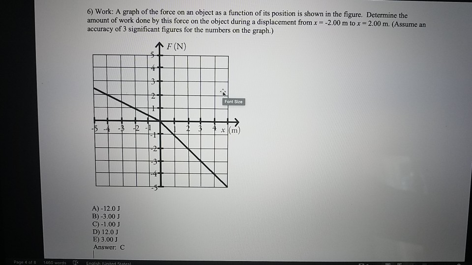 Solved 6) Work: A graph of the force on an object as a | Chegg.com