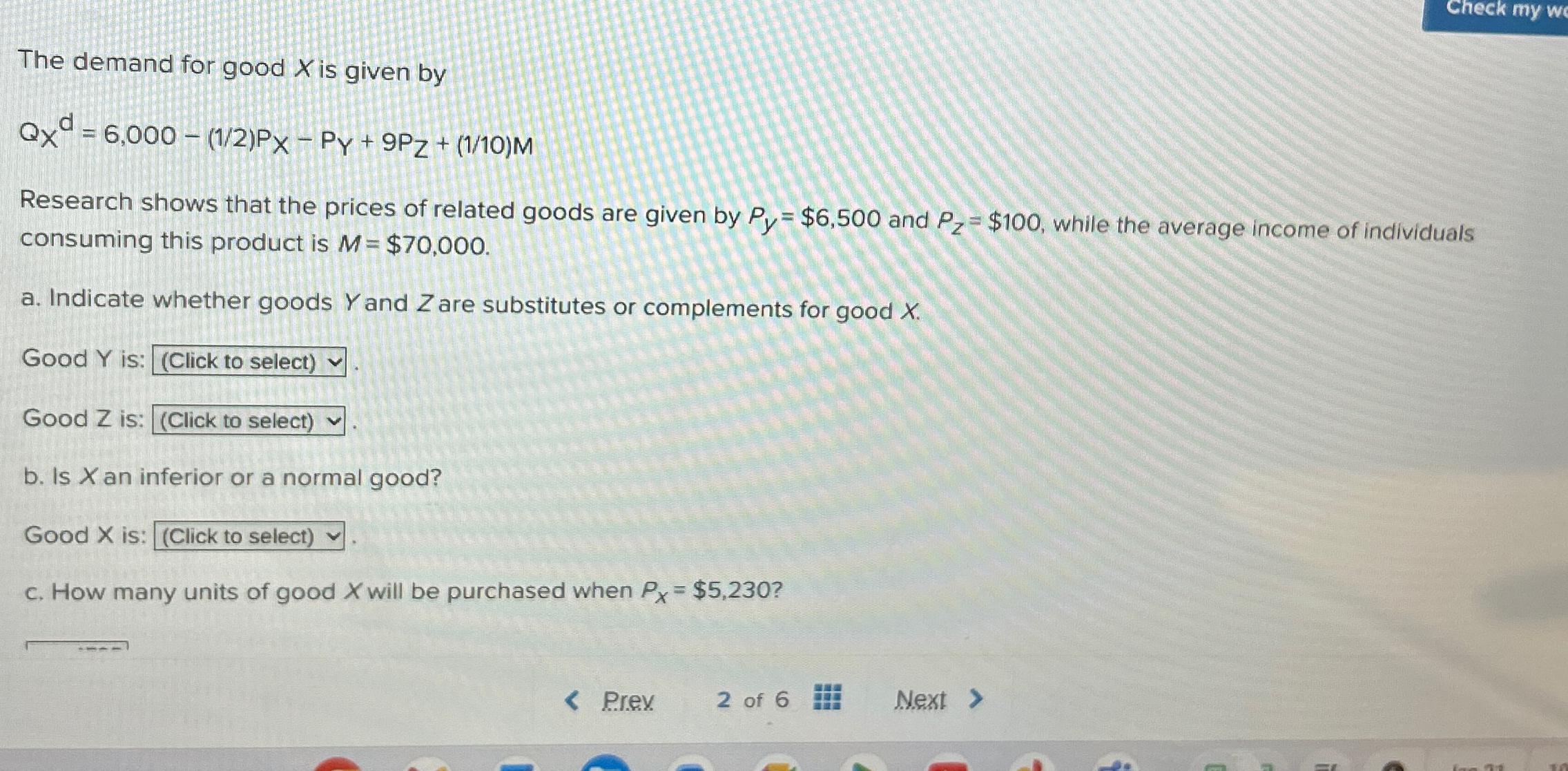 Solved The demand for good x ﻿is given | Chegg.com