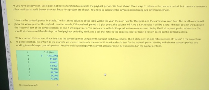 Solved 3 As you have already seen, Excel does not have a | Chegg.com