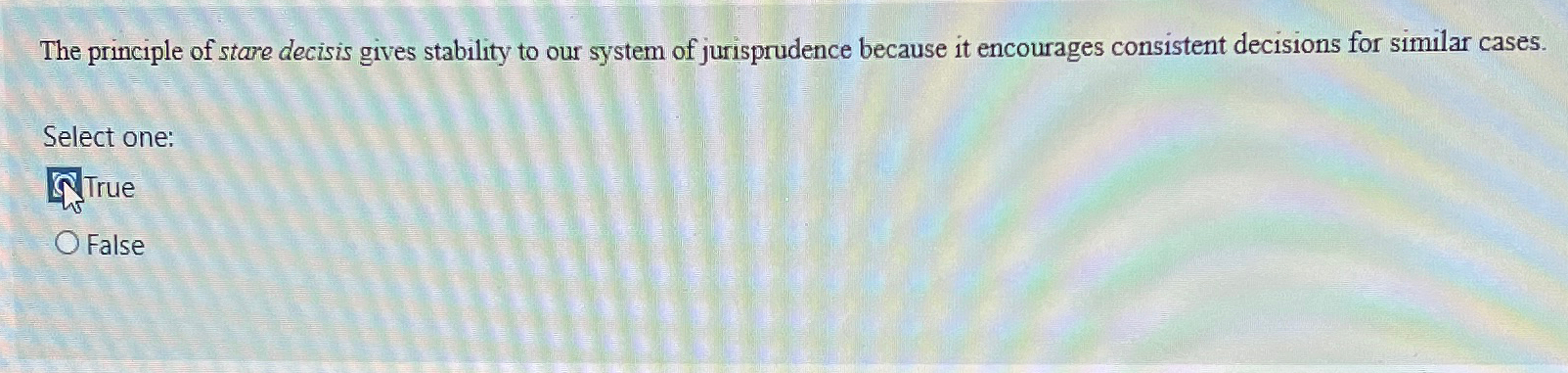 Solved The principle of stare decisis gives stability to our | Chegg.com