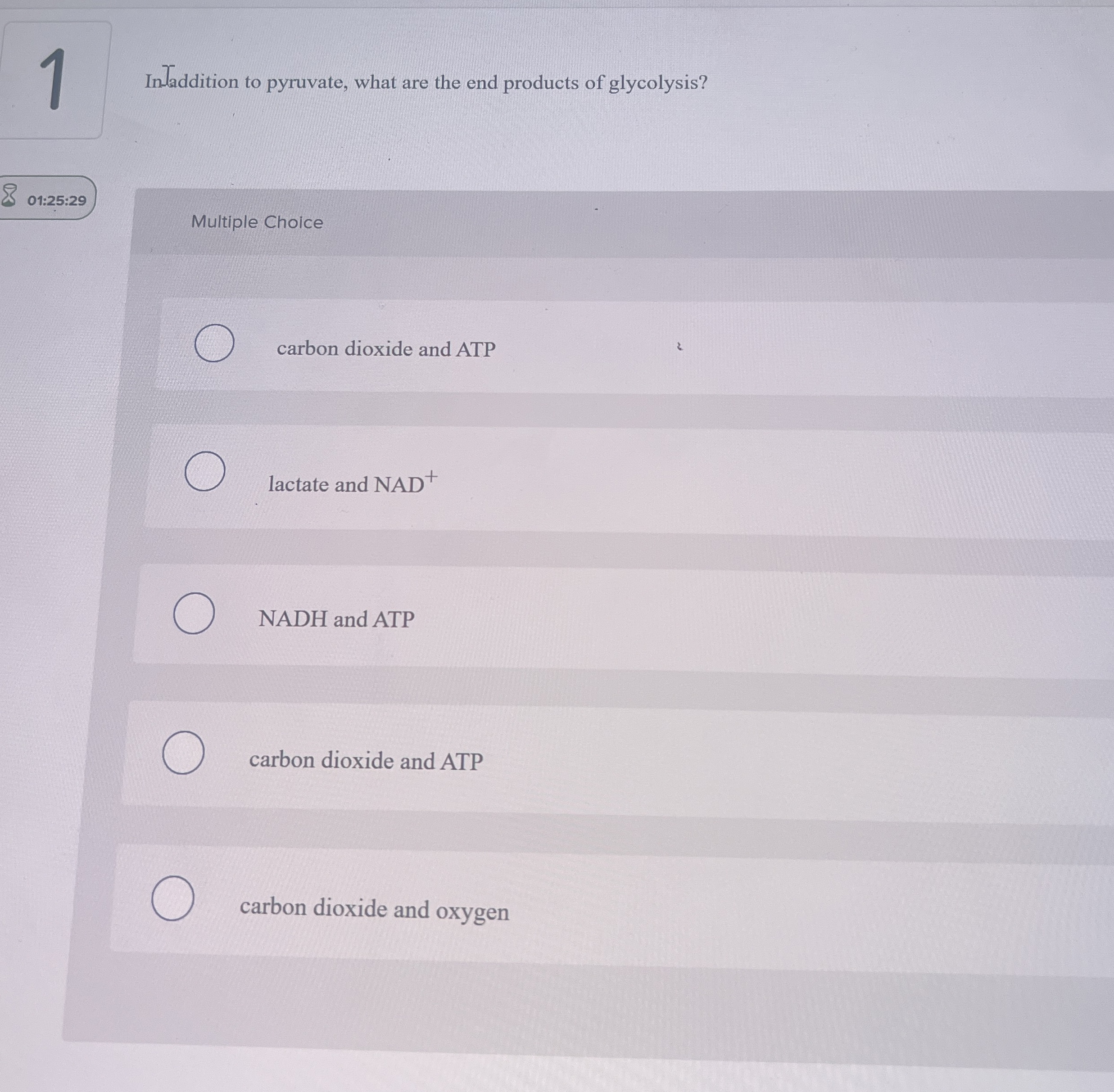 1 ﻿In addition to pyruvate, what are the end products | Chegg.com