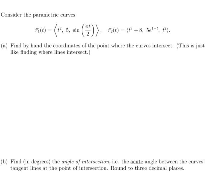 Solved Consider the parametric curves | Chegg.com
