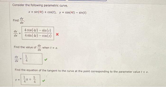 Solved Consider The Following Parametric Curve X Sin 4t