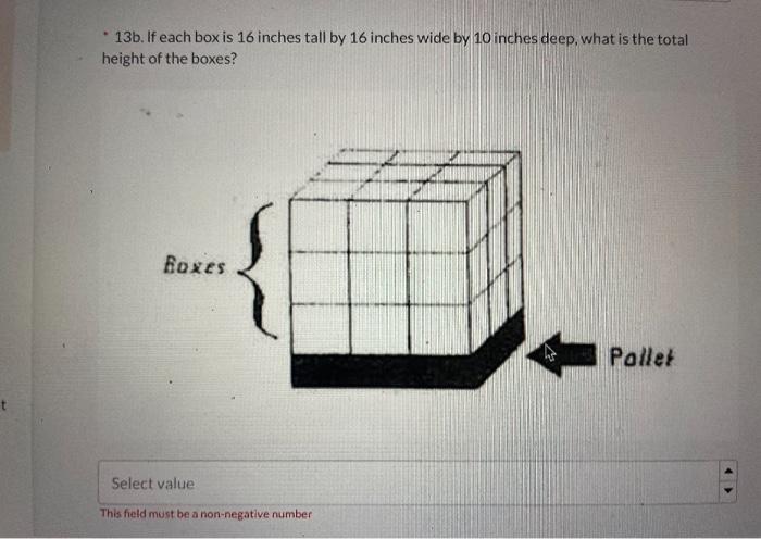 Solved 13b. If each box is 16 inches tall by 16 inches wide | Chegg.com