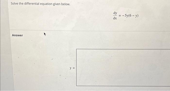 Solved Solve the differential equation given below. | Chegg.com