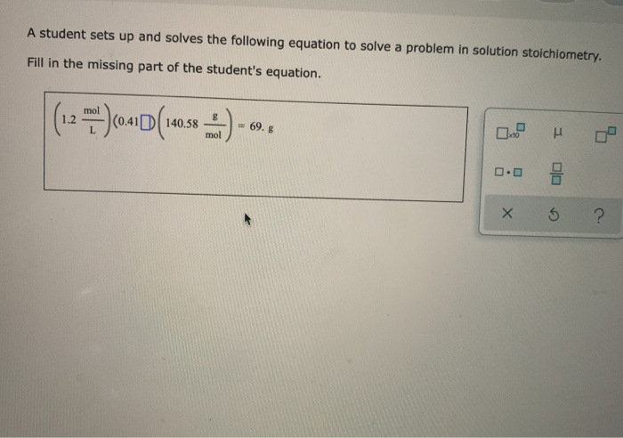 Solved A student sets up and solves the following equation | Chegg.com