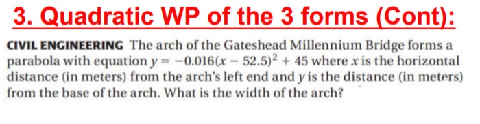 Solved 3. Quadratic WP of the 3 forms: A basketball is shot | Chegg.com