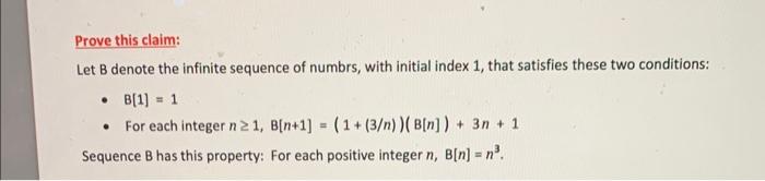 [Solved]: Prove this claim: Let ( B ) denote the infinite