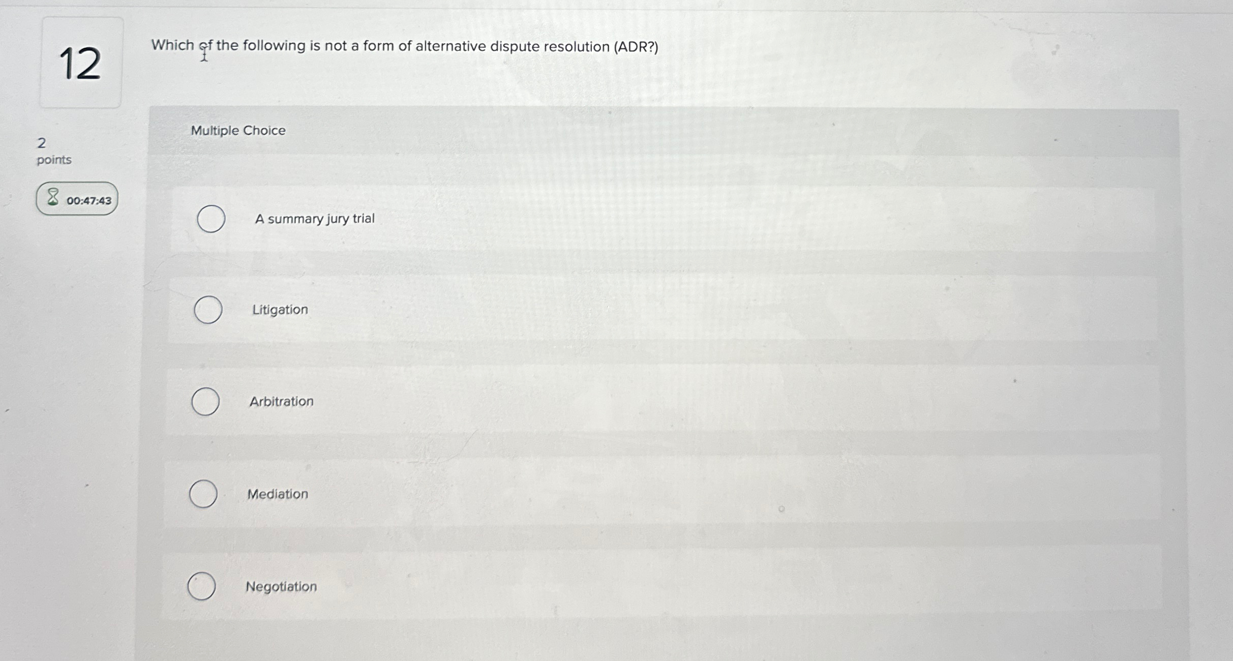 Solved 12Which of the following is not a form of alternative | Chegg.com