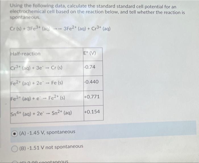 Solved Using the following data, calculate the standard | Chegg.com