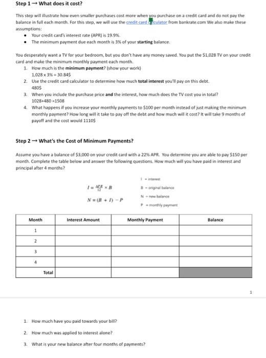 This step will illustrate how even smaller purchases | Chegg.com