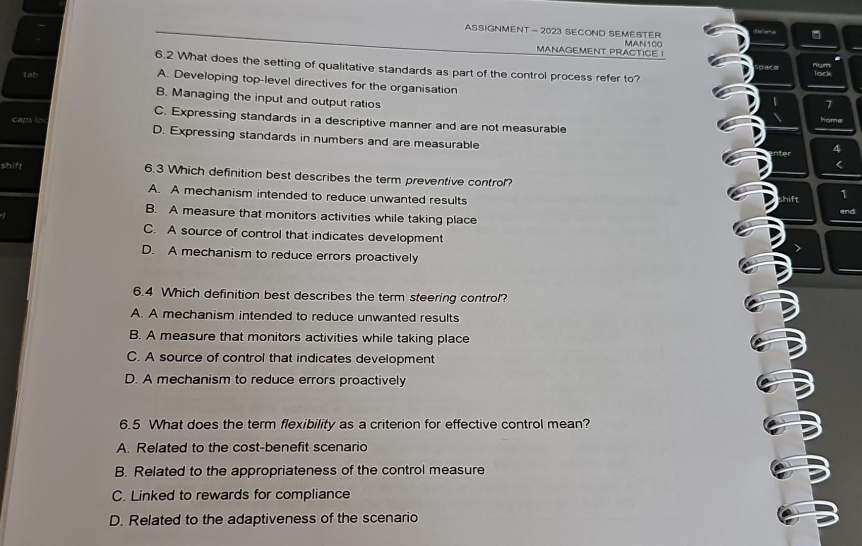 Solved 6.2 What does the setting of qualitative standards as | Chegg.com
