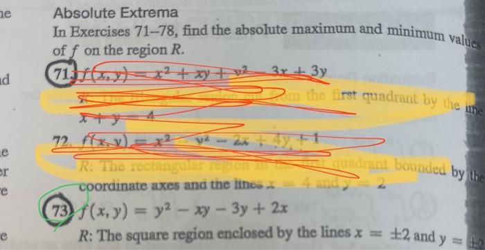 Solved Calc 3The ABSOLUTE minimum and maximum. Textbook | Chegg.com