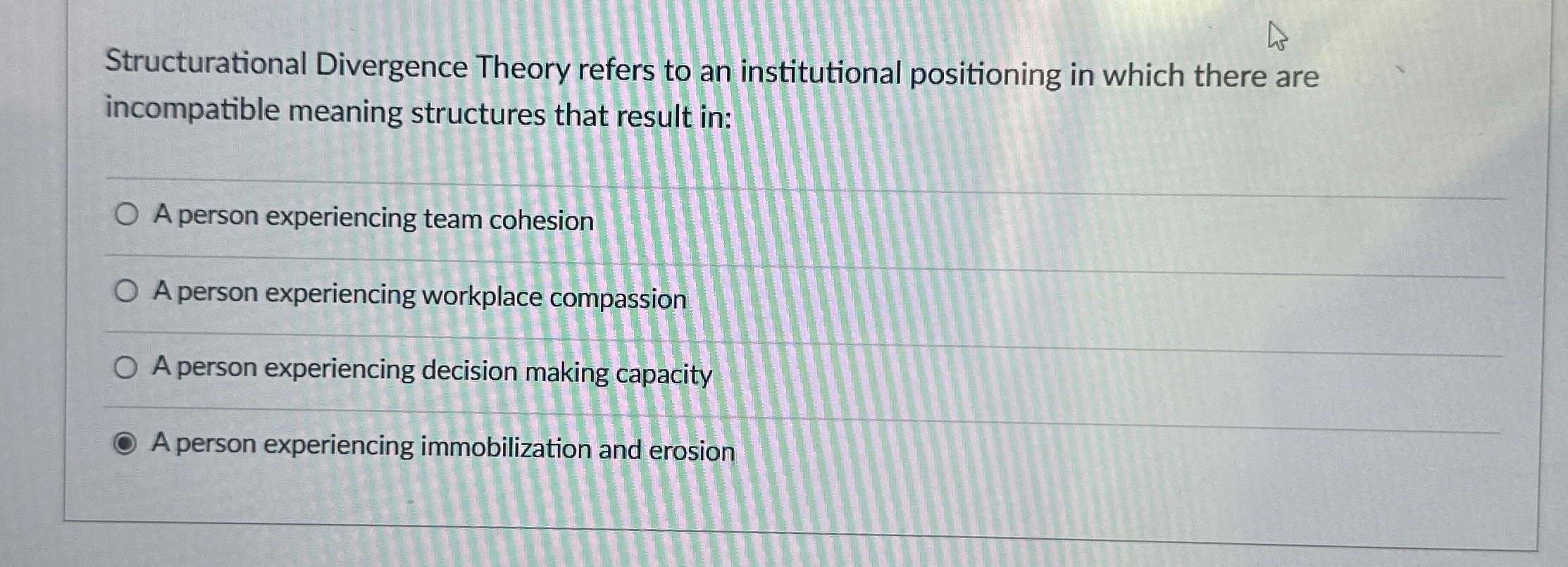 Solved Structurational Divergence Theory refers to an | Chegg.com