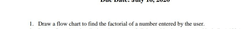 Solved 1. Draw a flow chart to find the factorial of a | Chegg.com