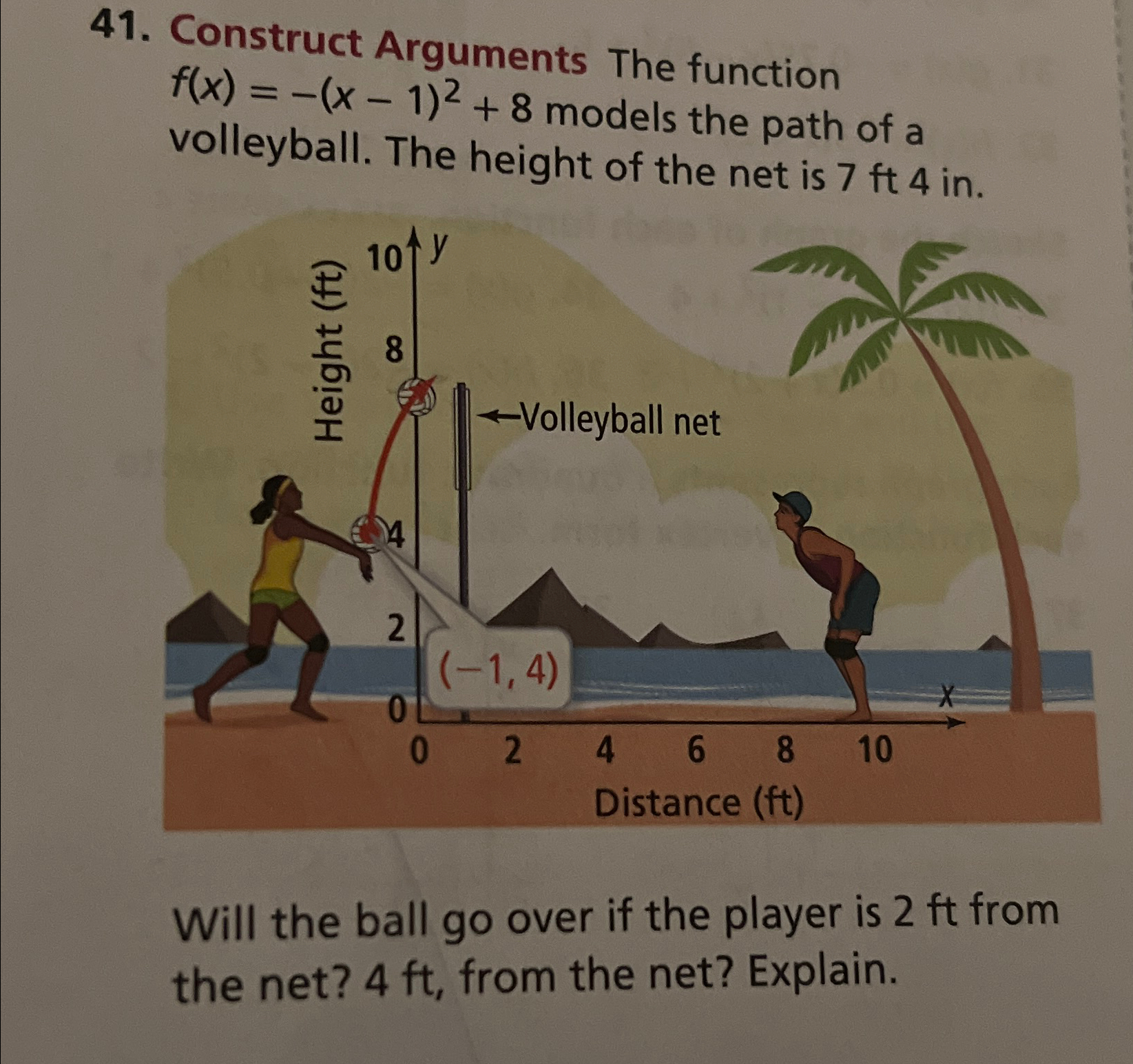 Solved Construct Arguments The function f(x)=-(x-1)2+8 | Chegg.com