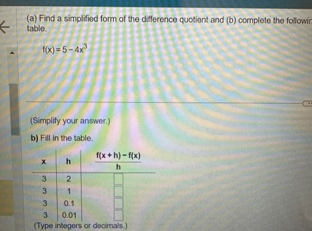 Solved (a) ﻿Find a simplified form of the difference | Chegg.com