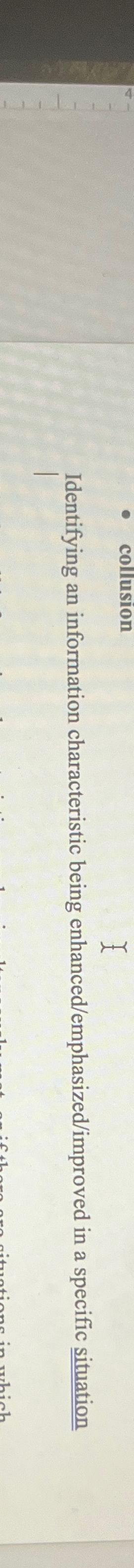 Solved Identifying an information characteristic being | Chegg.com