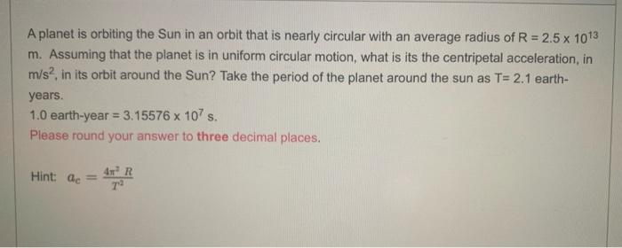 Solved A planet is orbiting the Sun in an orbit that is | Chegg.com