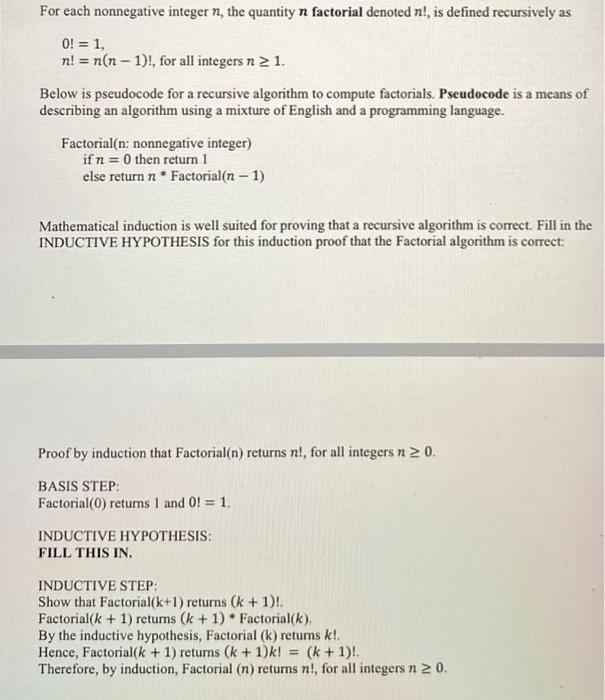 Solved For each nonnegative integer n, the quantity n | Chegg.com