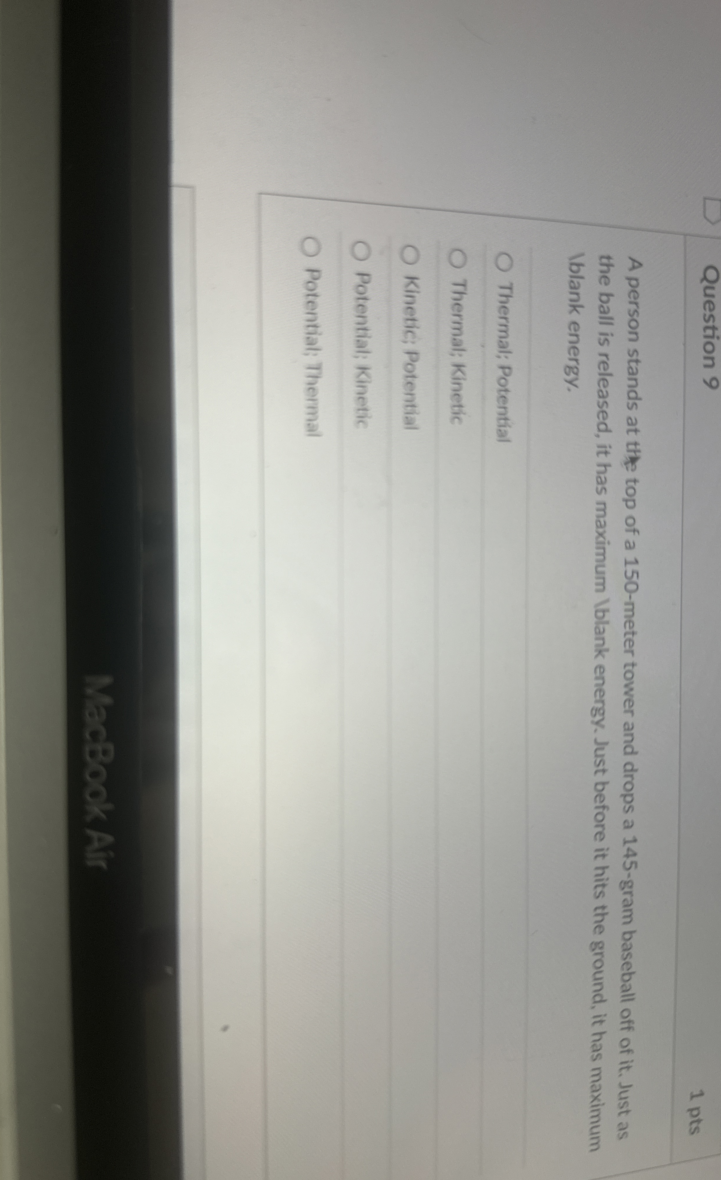 Solved Question 91 ﻿ptsA person stands at the top of a | Chegg.com