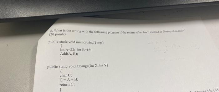 Solved (20 points) publie static void main(Stringl] argss) 1 | Chegg.com