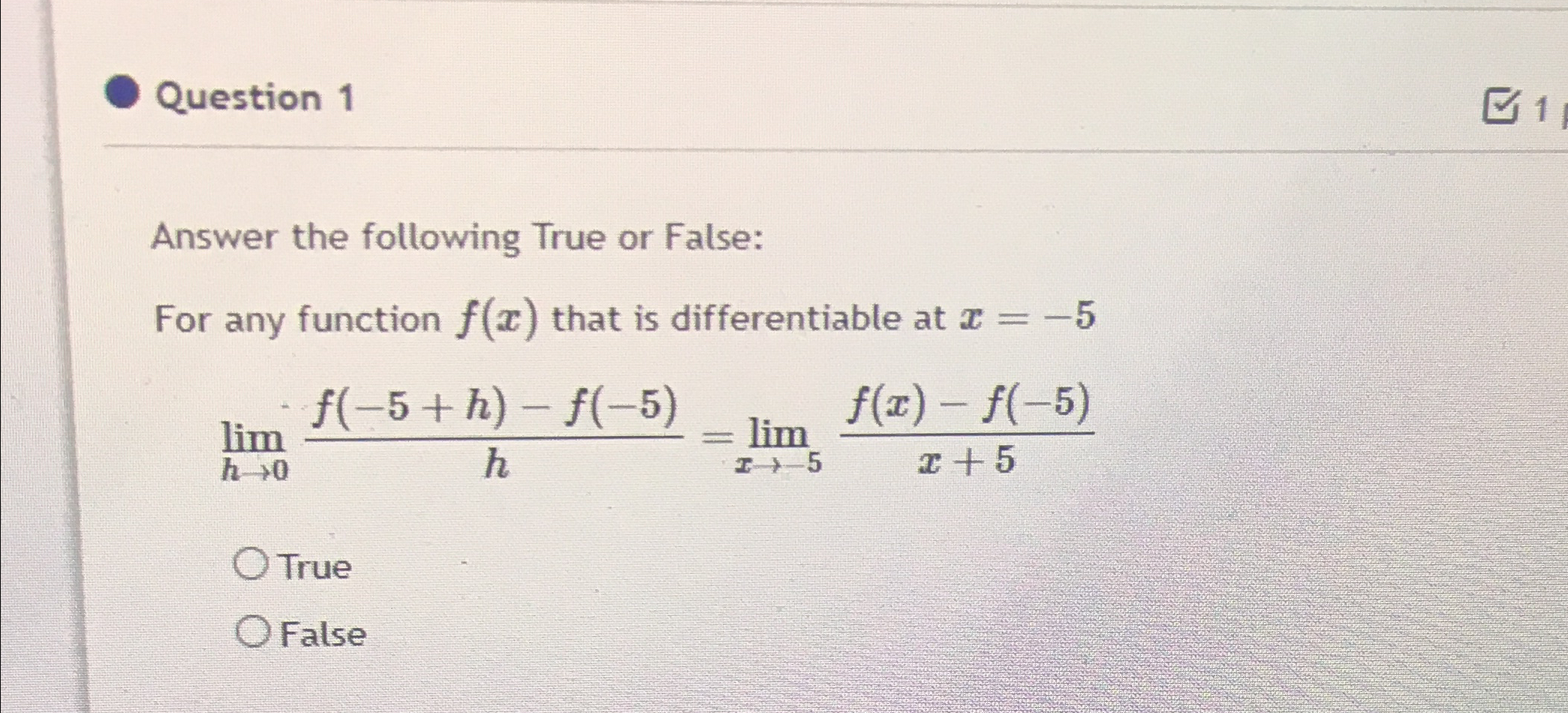 Solved Question 1answer The Following True Or False For Any