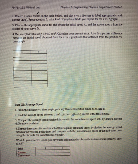 PHYS-121 Virtual Lab Physics & Engineering Physics | Chegg.com