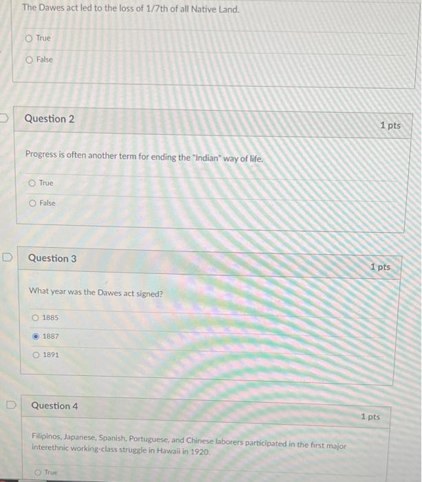 The Dawes act led to the loss of 1/7 th of all Native | Chegg.com