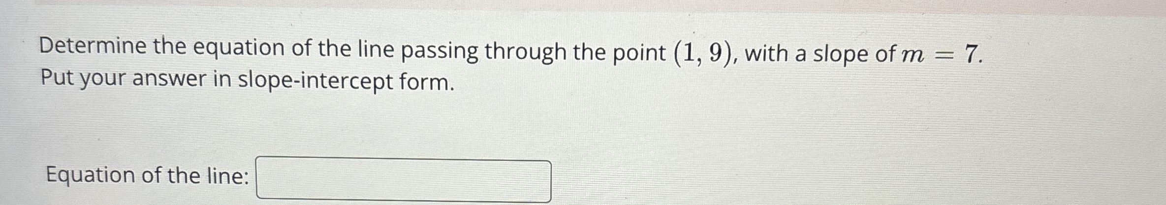 Solved Determine the equation of the line passing through | Chegg.com
