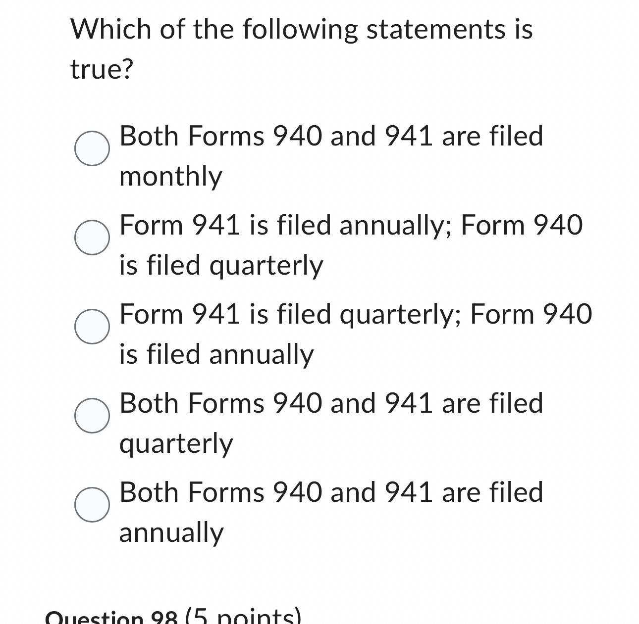 Solved Which of the following statements is true?Both Forms | Chegg.com
