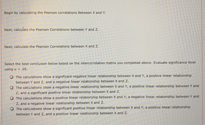 Solved Consider a data set consisting of values for three | Chegg.com
