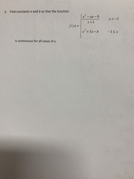 Solved 2. Find constants a and b so that the function (x² - | Chegg.com
