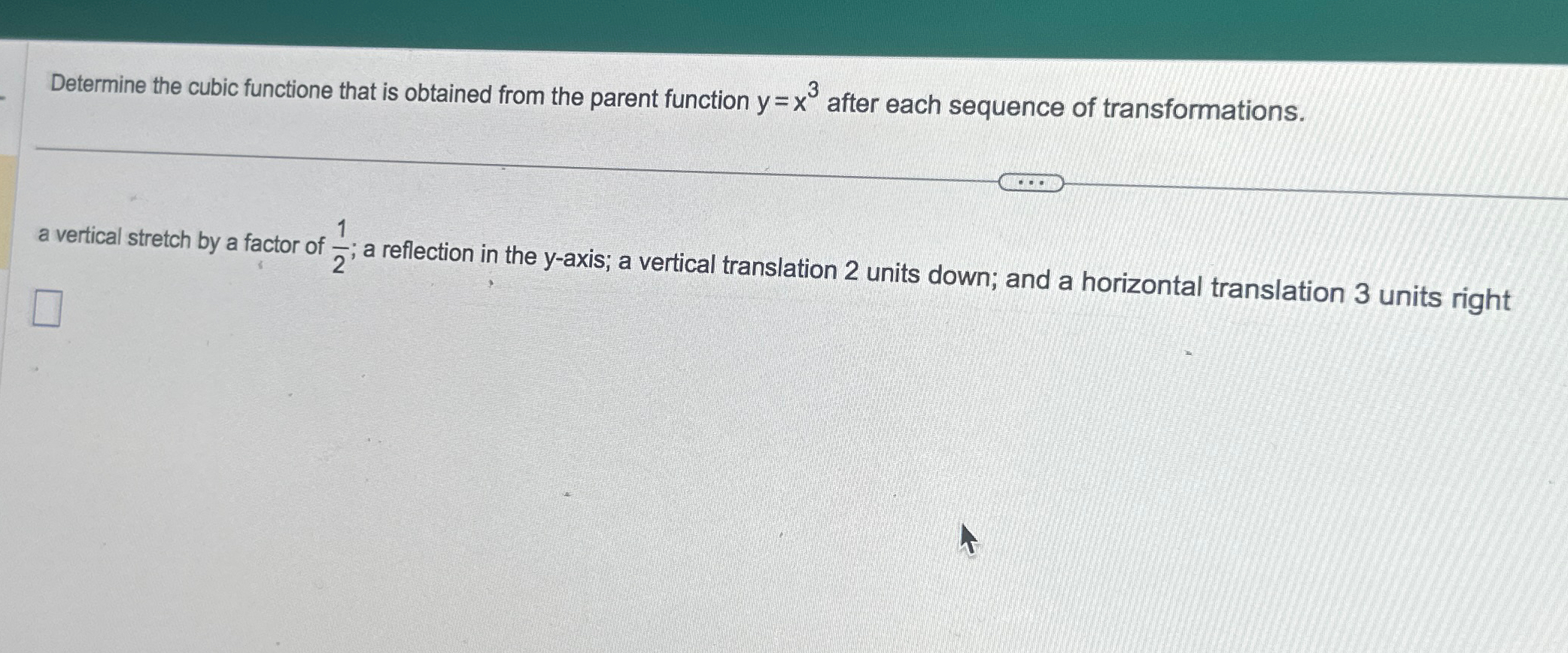 Solved Determine the cubic functione that is obtained from | Chegg.com