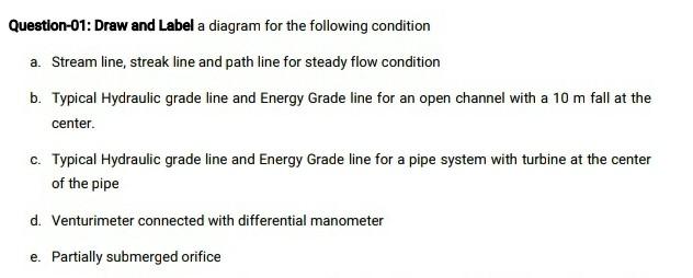 Solved Question-01: Draw and Label a diagram for the | Chegg.com