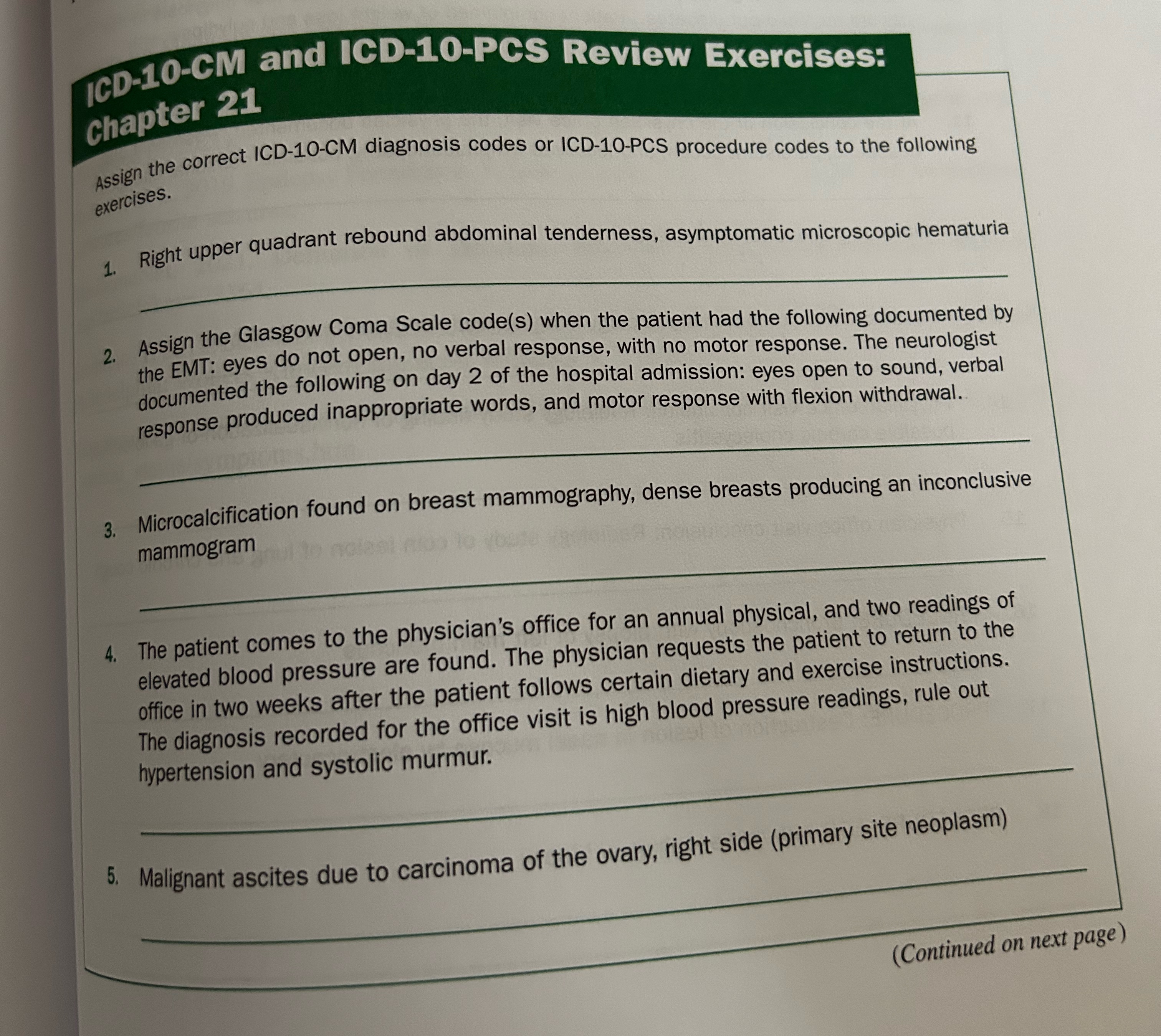 Solved ICD-10-CM and ICD-10-PCS Review Exercises: chapter | Chegg.com