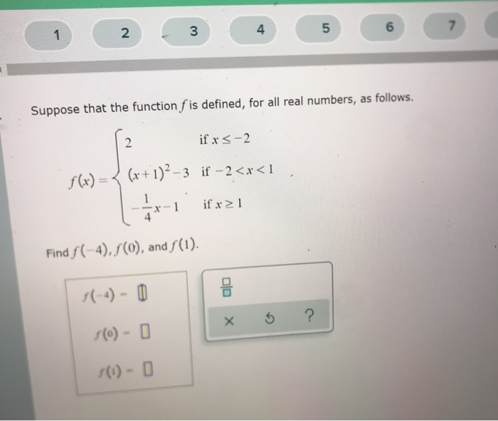 Solved 3 1 2 4 5 6 7 Suppose that the function f is defined, | Chegg.com