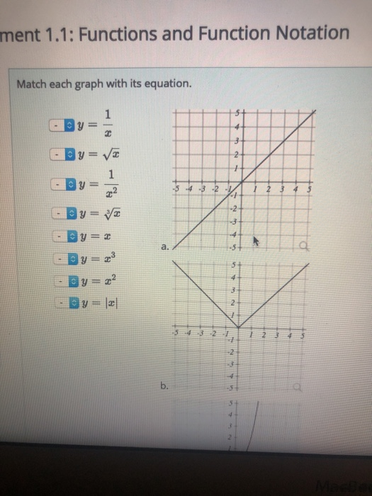 Solved ment 1.1: Functions and Function Notation Match each | Chegg.com