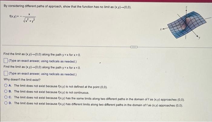 Solved By considering different paths of approach, show that | Chegg.com