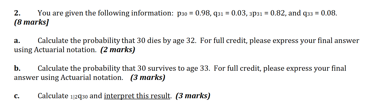 Solved You are given the following information: | Chegg.com