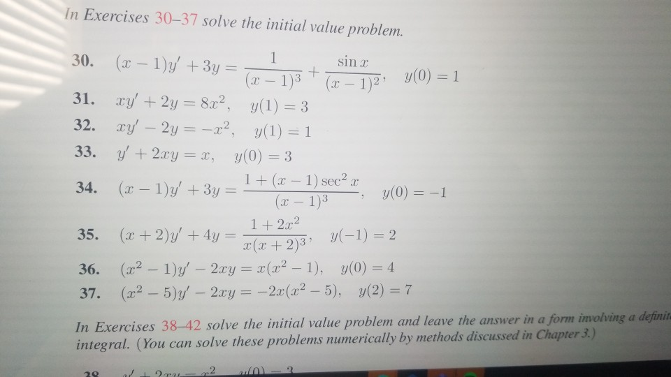 Solved In Exercises 30–37 solve the initial value problem. | Chegg.com