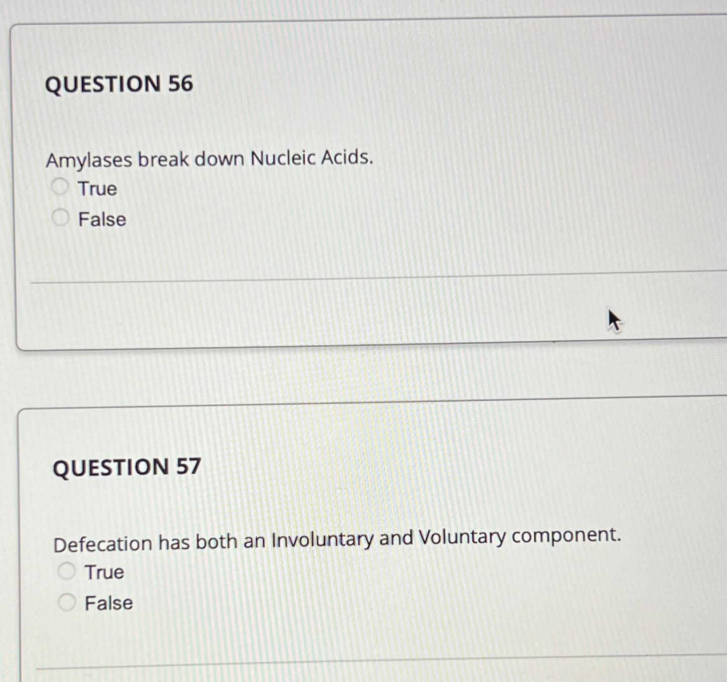 Solved QUESTION 56Amylases break down Nucleic | Chegg.com